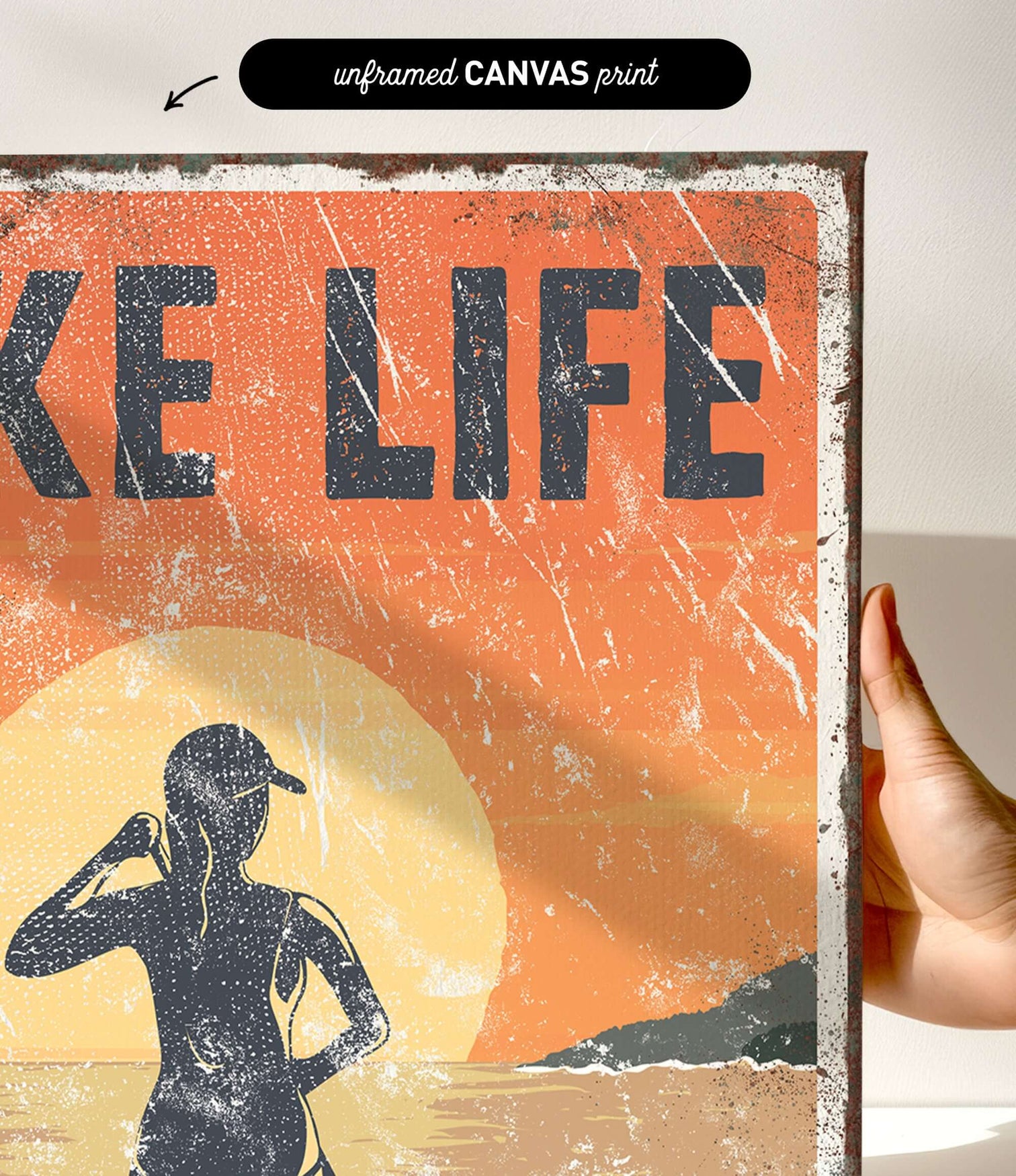 Lake Life Sunset Sign, Female Paddleboarder – Jade Forest Shop