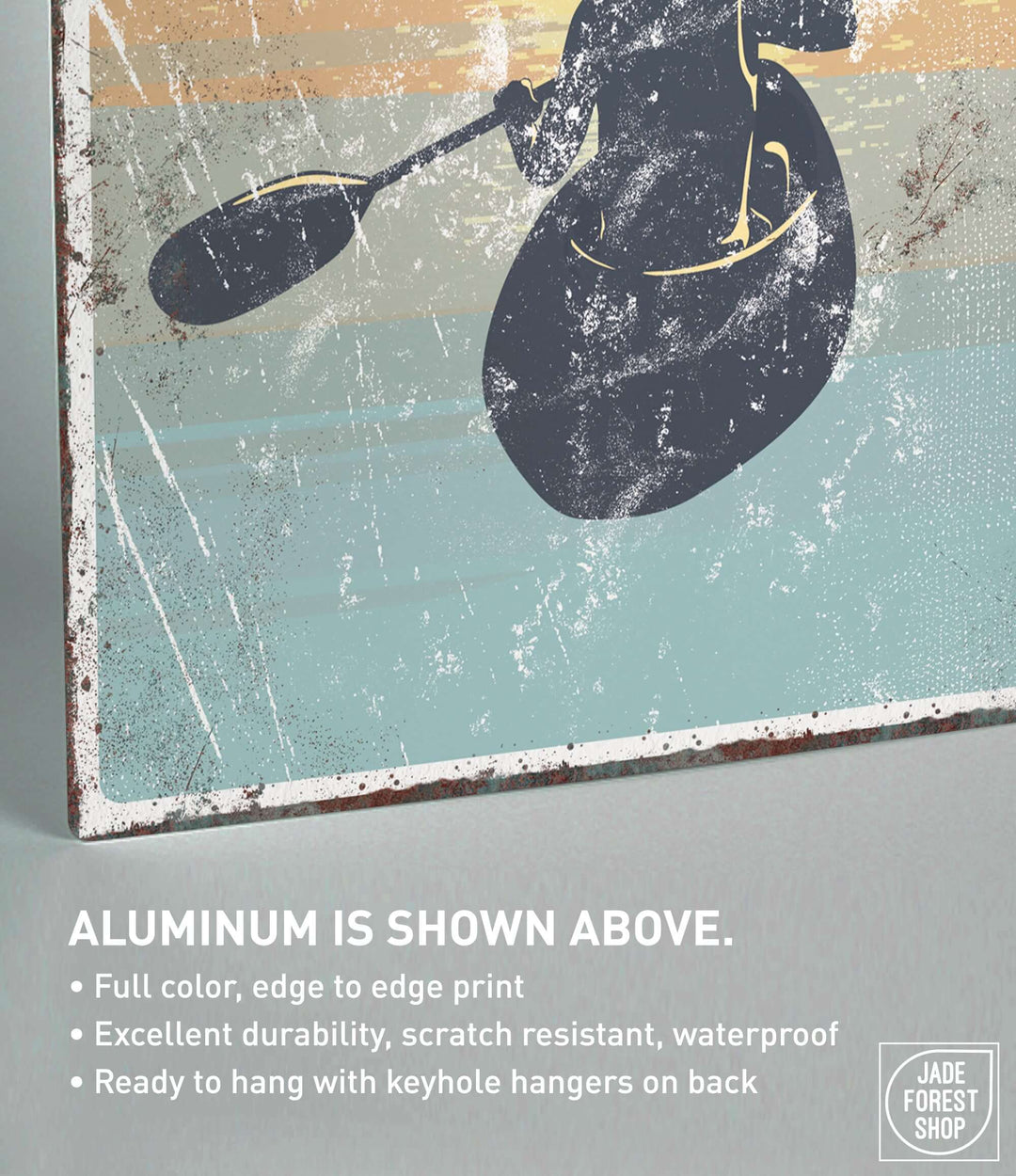 Lake Life Sunset Sign, Male Kayaker