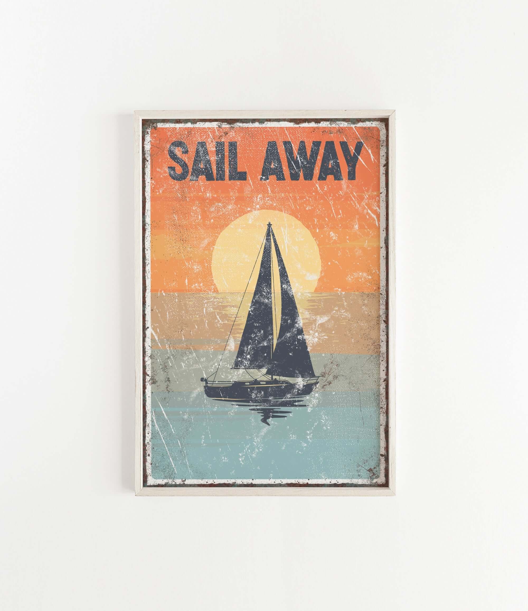 Sail Away, Sailboat Sunset Sign – Modern Farmhouse Signs – Jade Forest Shop